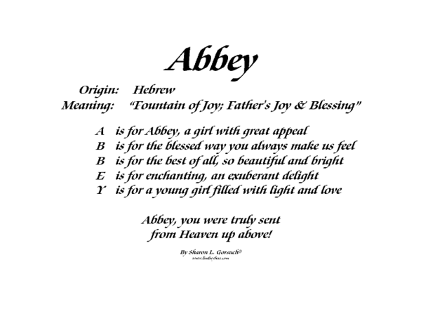 Meaning of Abbey - LindseyBoo
