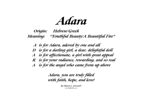 Meaning of Adara - LindseyBoo