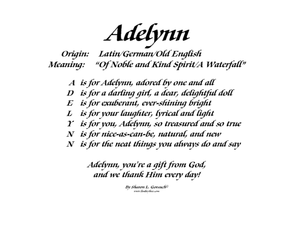 Meaning of Adelynn - LindseyBoo