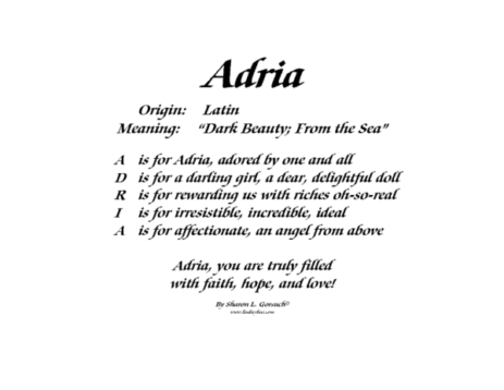 Meaning of Adria - LindseyBoo