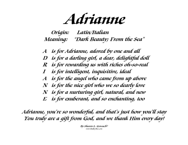 Meaning of Adrianne - LindseyBoo