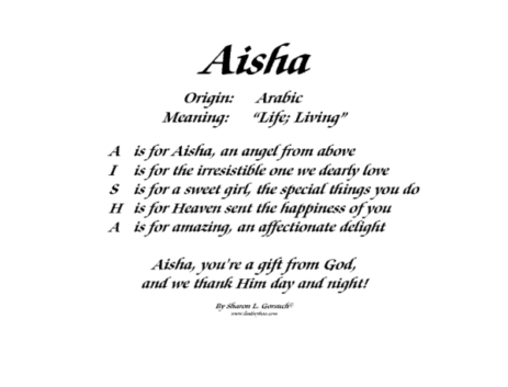 Meaning of Aisha - LindseyBoo
