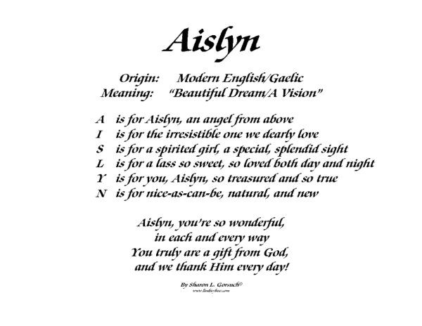 Meaning of Aislyn - LindseyBoo