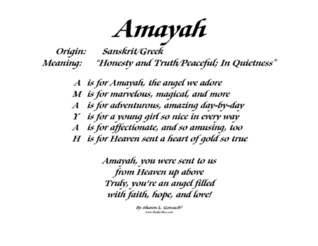 Meaning of Amayah - LindseyBoo