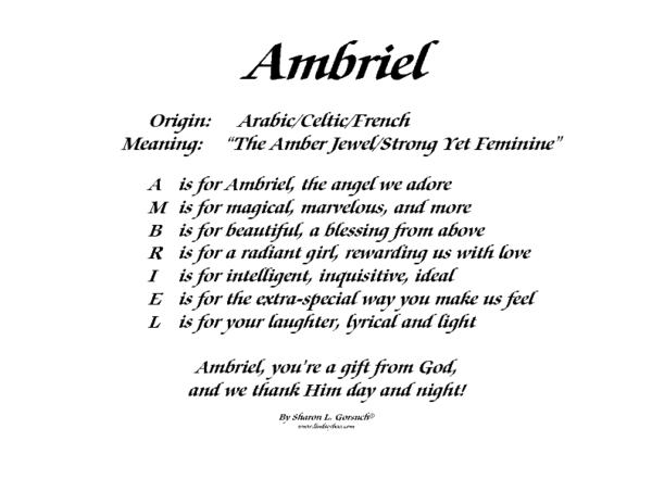 Meaning of Ambriel - LindseyBoo