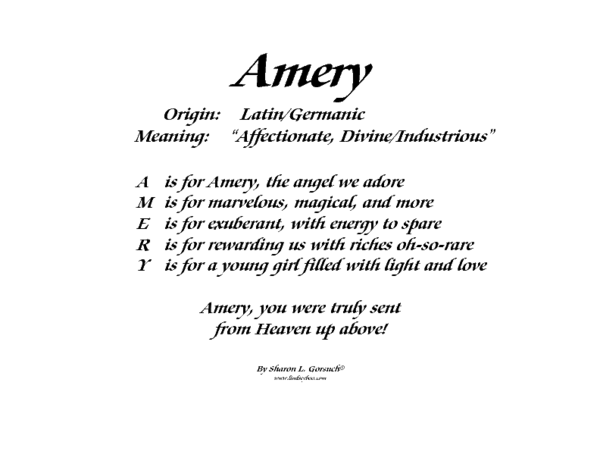 Meaning of Amery - LindseyBoo
