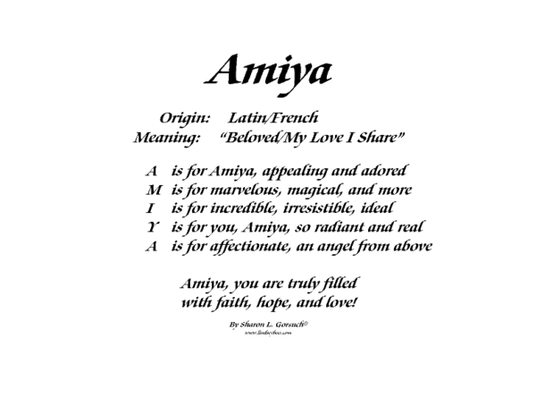 Meaning of Amiya - LindseyBoo