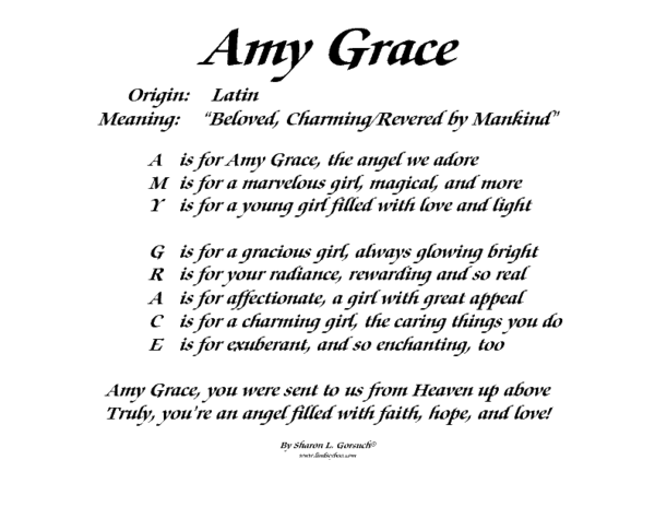 Meaning of Amy Grace - LindseyBoo