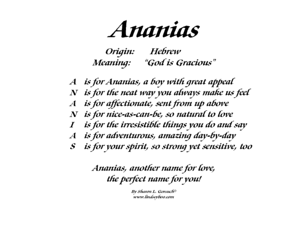 Meaning of Ananias - LindseyBoo