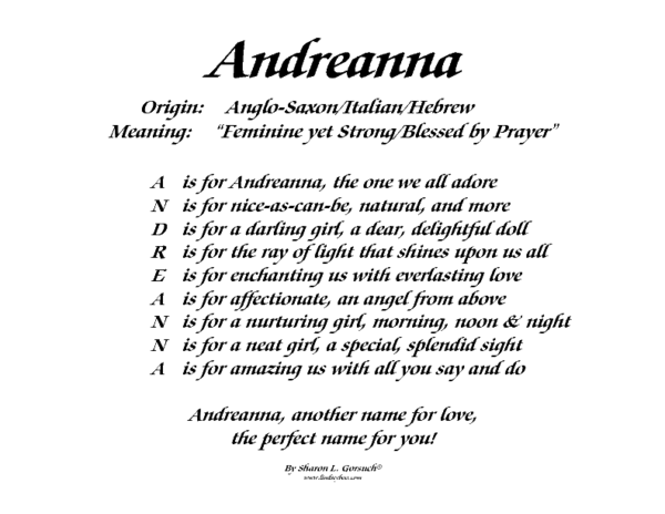 Meaning of Andreanna - LindseyBoo