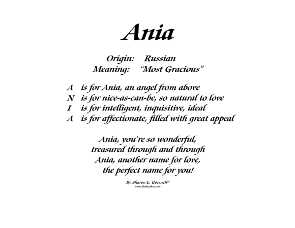 Meaning of Ania - LindseyBoo