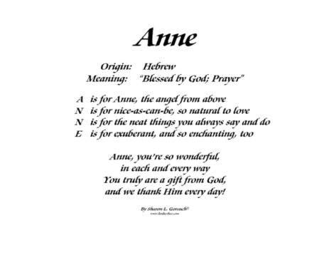 Meaning of Anne - LindseyBoo
