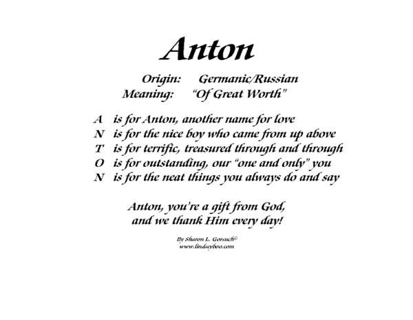 Meaning of Anton - LindseyBoo