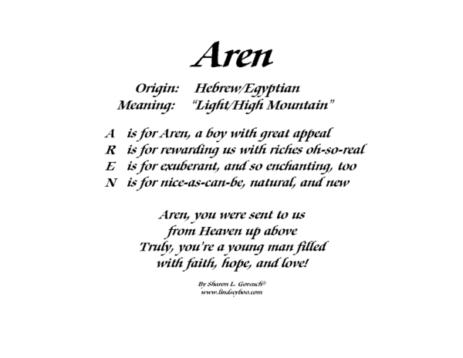 Meaning of Aren - LindseyBoo