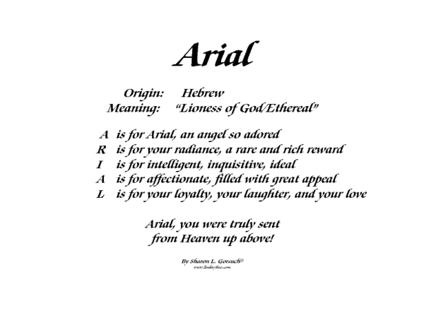 Meaning of Arial - LindseyBoo