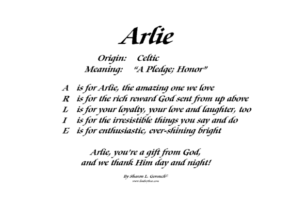 Meaning of Arlie - LindseyBoo
