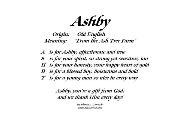 Meaning of Ashby - LindseyBoo