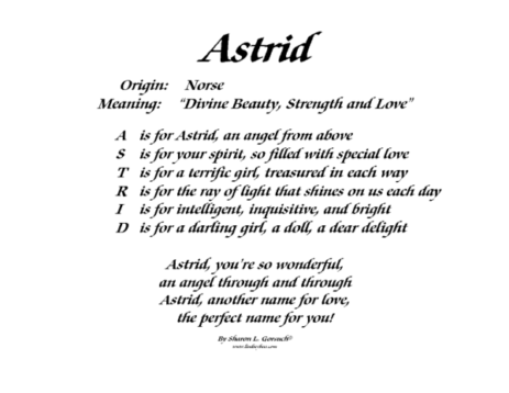 Meaning of Astrid - LindseyBoo