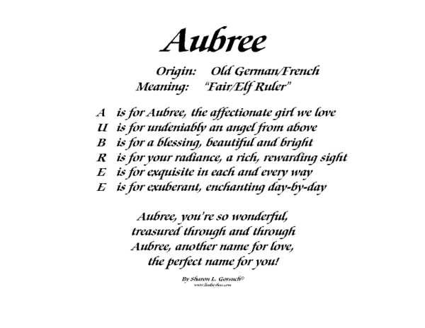 Meaning of Aubree - LindseyBoo