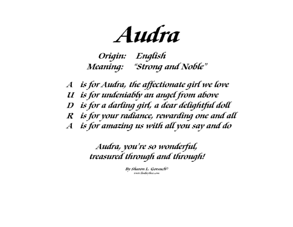 Meaning of Audra - LindseyBoo