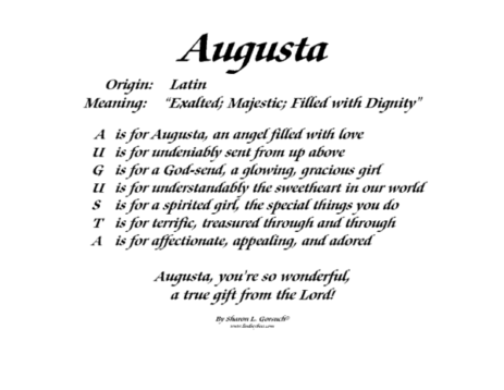 Meaning of Augusta - LindseyBoo