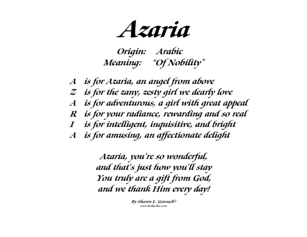 Meaning of Azaria - LindseyBoo