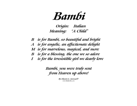 Meaning of Bambi - LindseyBoo