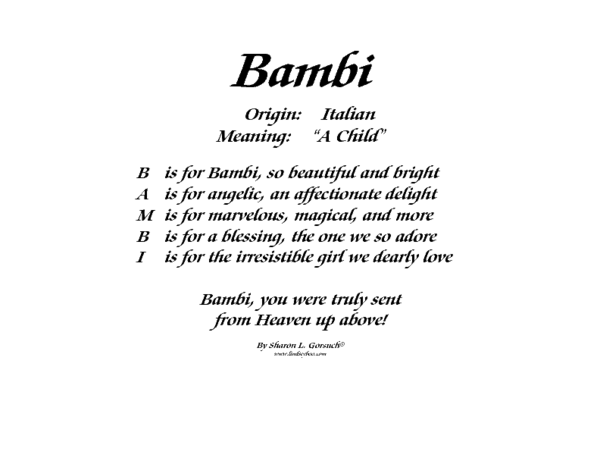 Meaning of Bambi - LindseyBoo