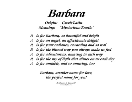 Meaning of Barbara - LindseyBoo