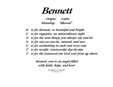 Meaning of Bennett - LindseyBoo