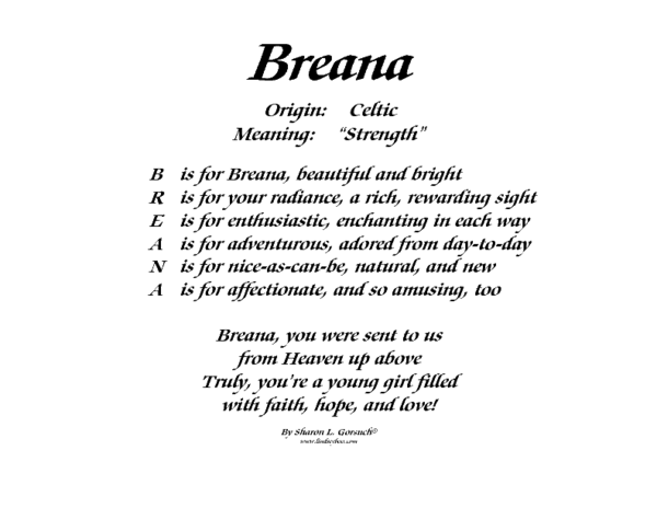 Meaning of Breana - LindseyBoo