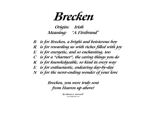 Meaning of Brecken - LindseyBoo