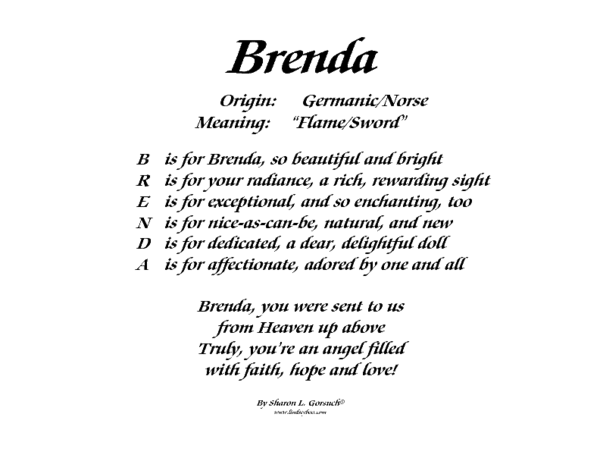 Meaning of Brenda - LindseyBoo