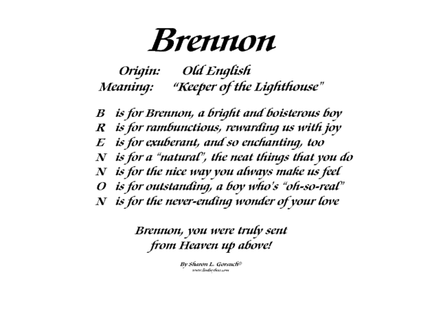 Meaning of Brennon - LindseyBoo