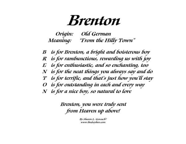 Meaning of Brenton - LindseyBoo