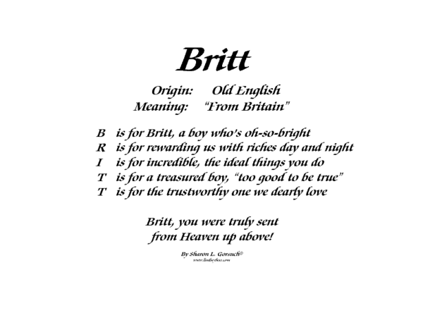 Meaning of Britt - LindseyBoo