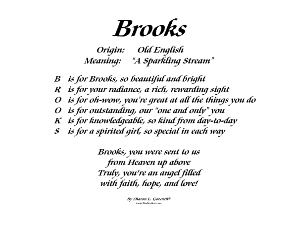 Meaning of Brooks - LindseyBoo