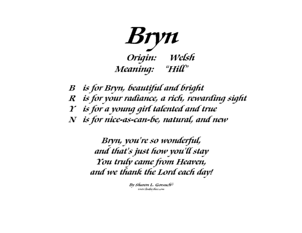 Meaning of Bryn - LindseyBoo