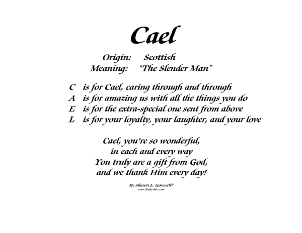 Meaning of Cael - LindseyBoo