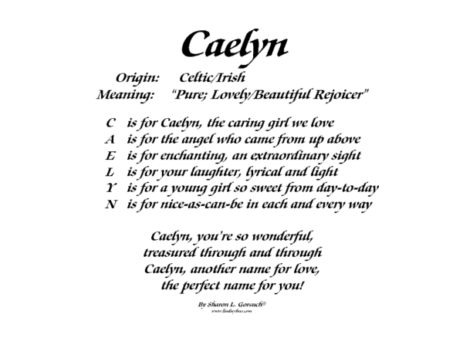 Meaning of Caelyn - LindseyBoo