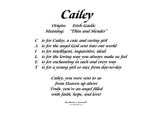 Meaning of Cailey - LindseyBoo