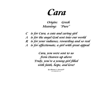 Meaning of Cara - LindseyBoo