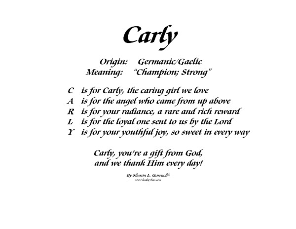 Meaning of Carly - LindseyBoo