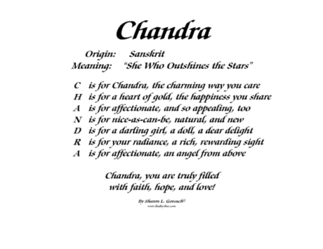 Meaning of Chandra - LindseyBoo