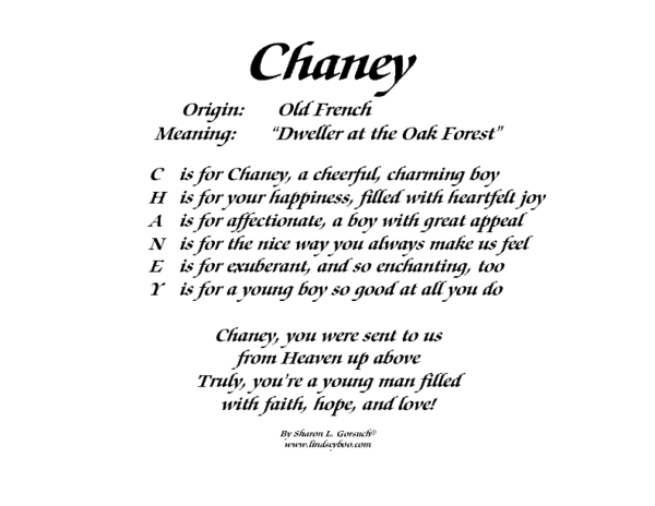 Meaning of Chaney - LindseyBoo