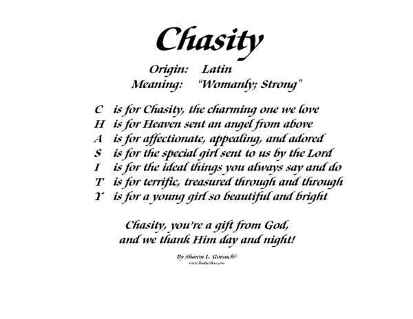 Meaning of Chasity - LindseyBoo