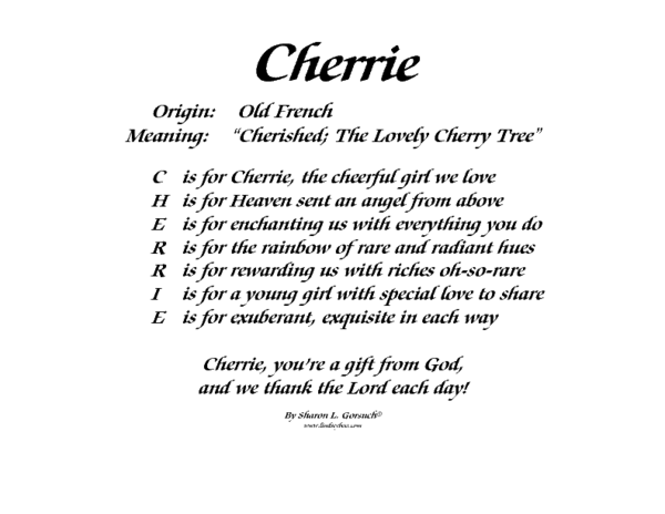 Meaning of Cherrie - LindseyBoo