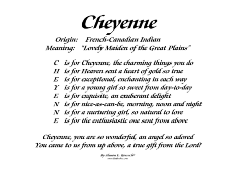 Meaning of Cheyenne - LindseyBoo