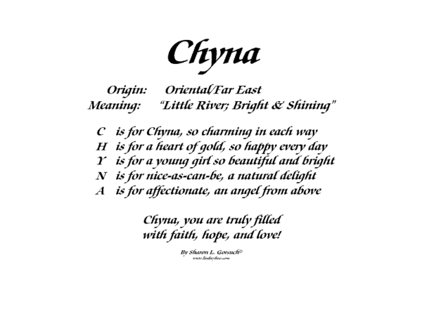 Meaning of Chyna - LindseyBoo