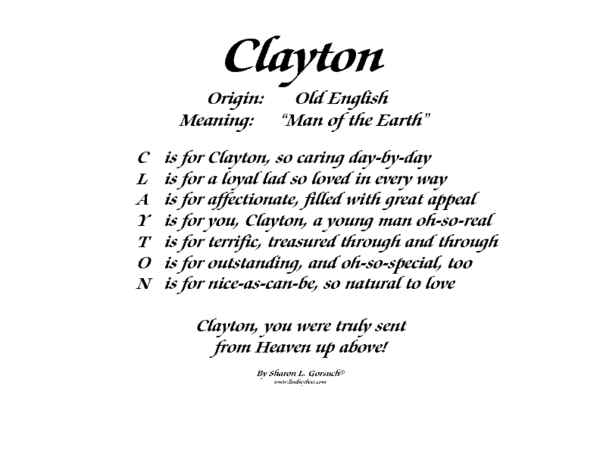 Meaning of Clayton - LindseyBoo